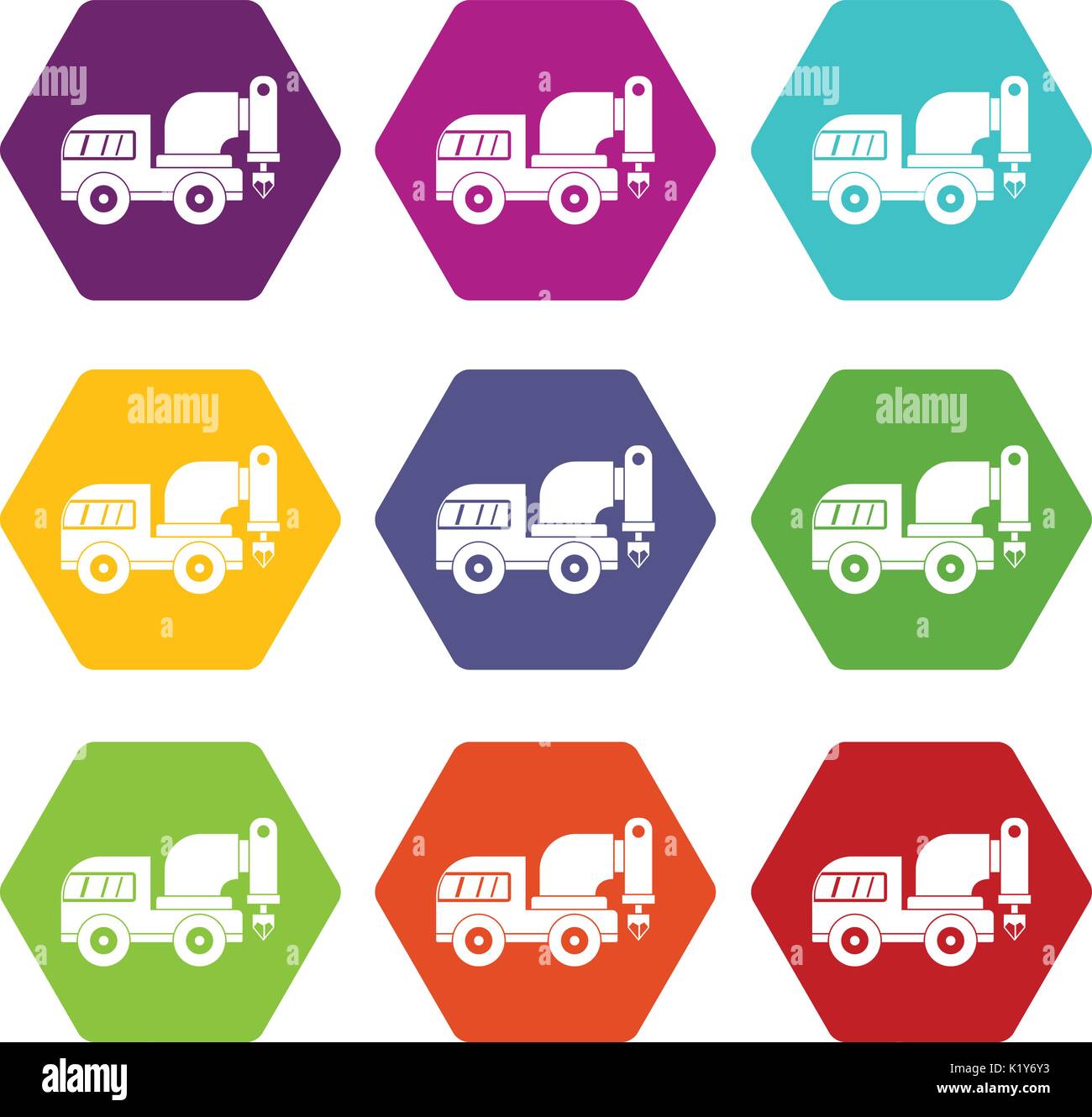 Drilling machine icon set color hexahedron Stock Vector Image & Art - Alamy