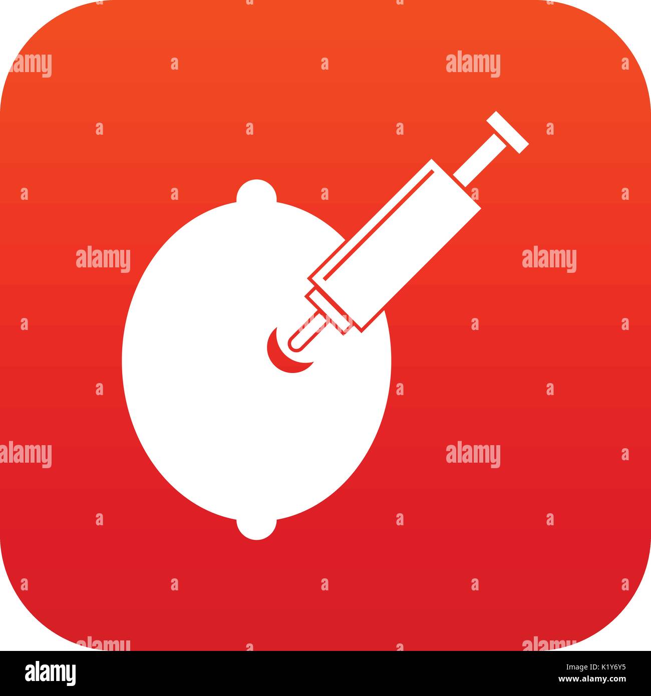GMO lemon with syringe icon digital red Stock Vector Image & Art - Alamy