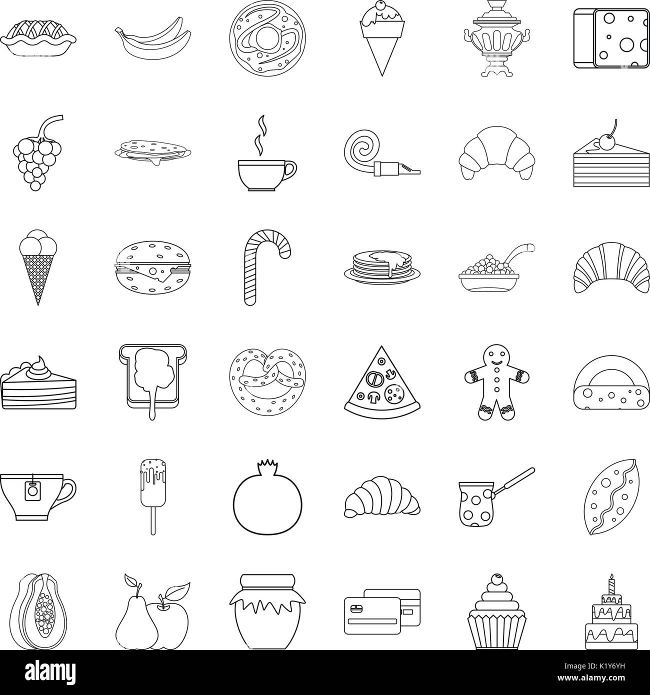 Pastry shop icons set, outline style Stock Vector Image & Art - Alamy