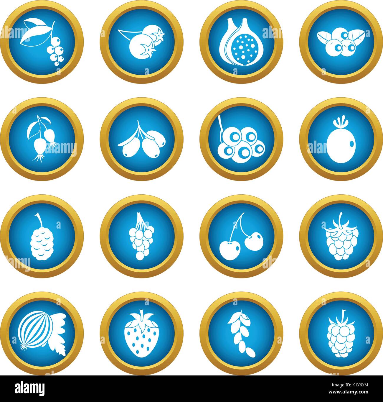 Berries icons blue circle set Stock Vector Image & Art - Alamy