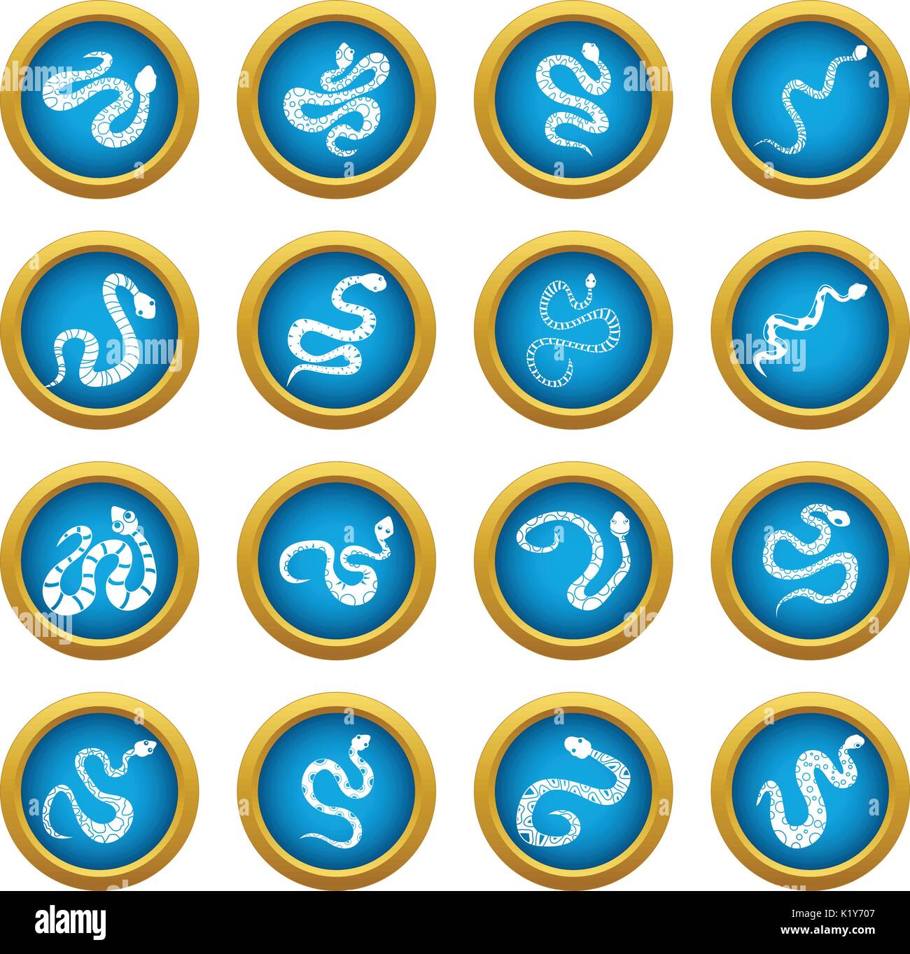 Snake icons blue circle set Stock Vector Image & Art - Alamy