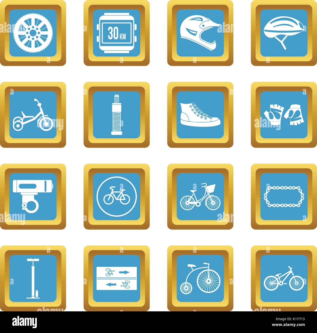 Biking icons azure Stock Vector Image & Art - Alamy