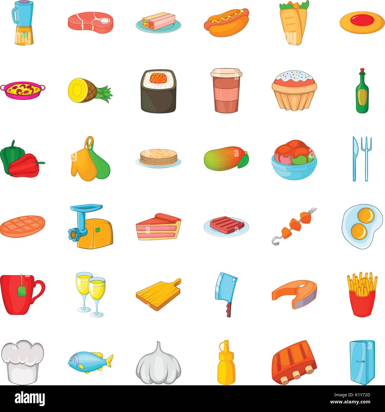 Cook room icons set, cartoon style Stock Vector Image & Art - Alamy