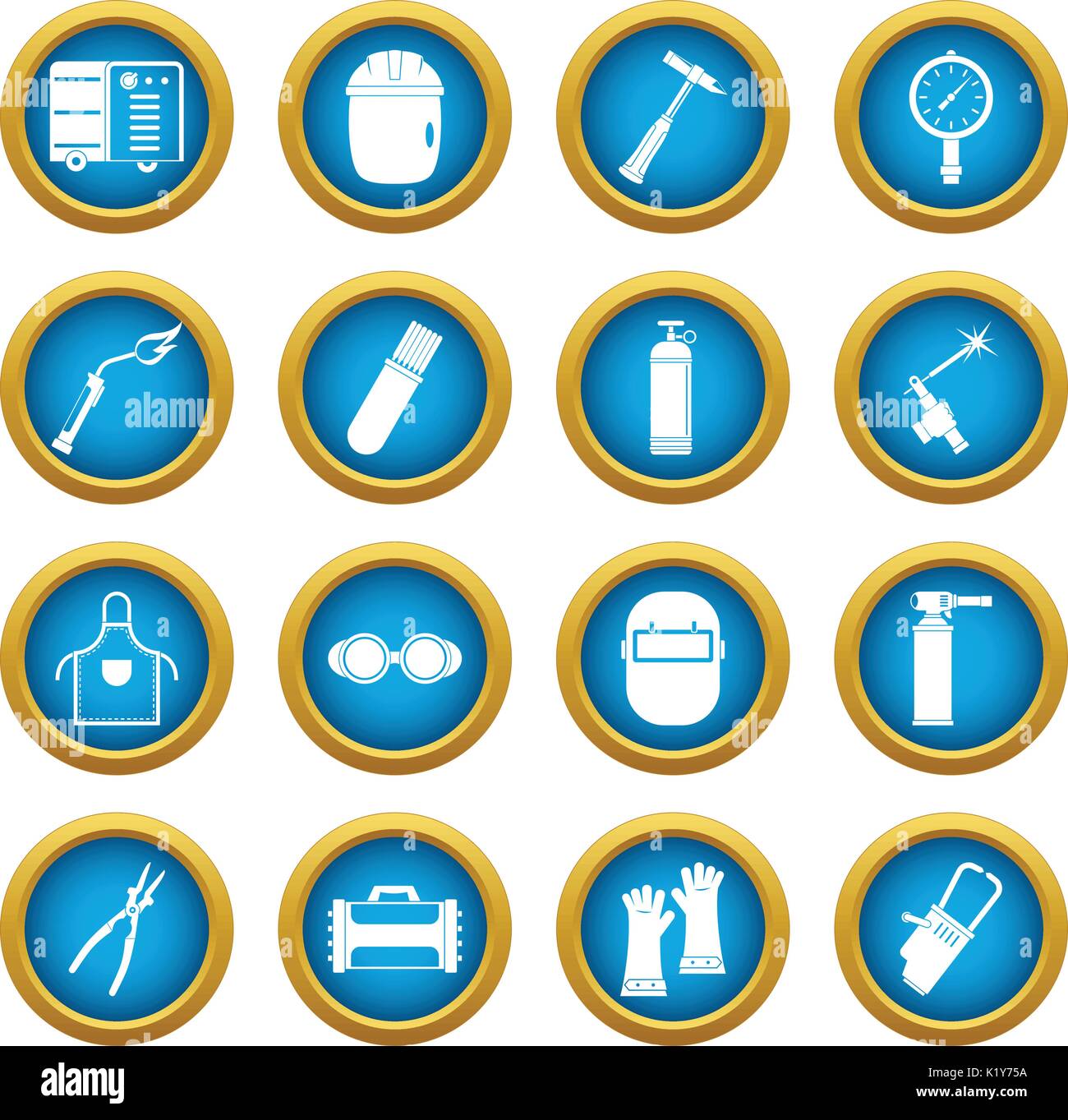 Welding icons blue circle set Stock Vector Image & Art - Alamy