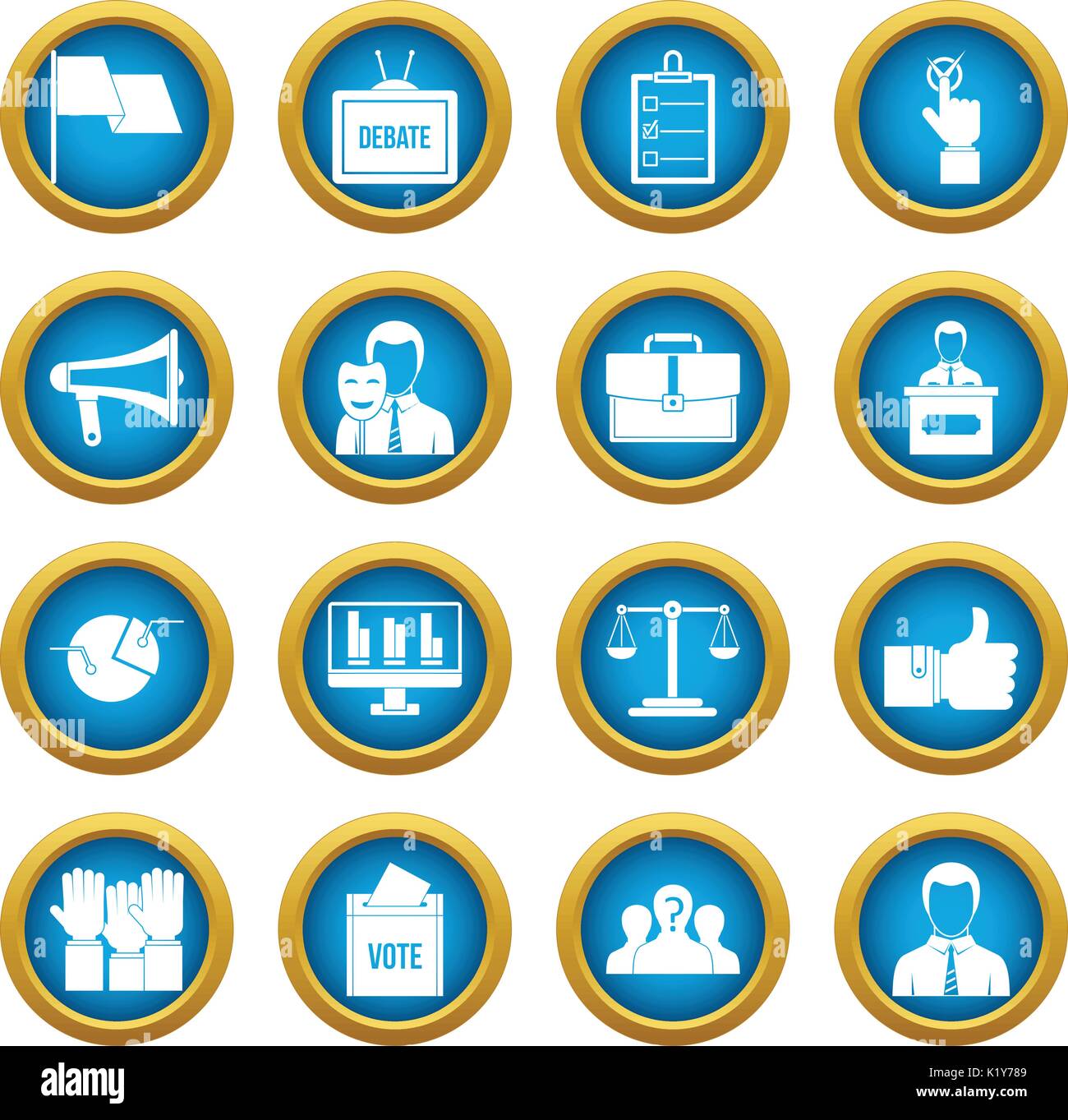 Election voting icons blue circle set Stock Vector Image & Art - Alamy