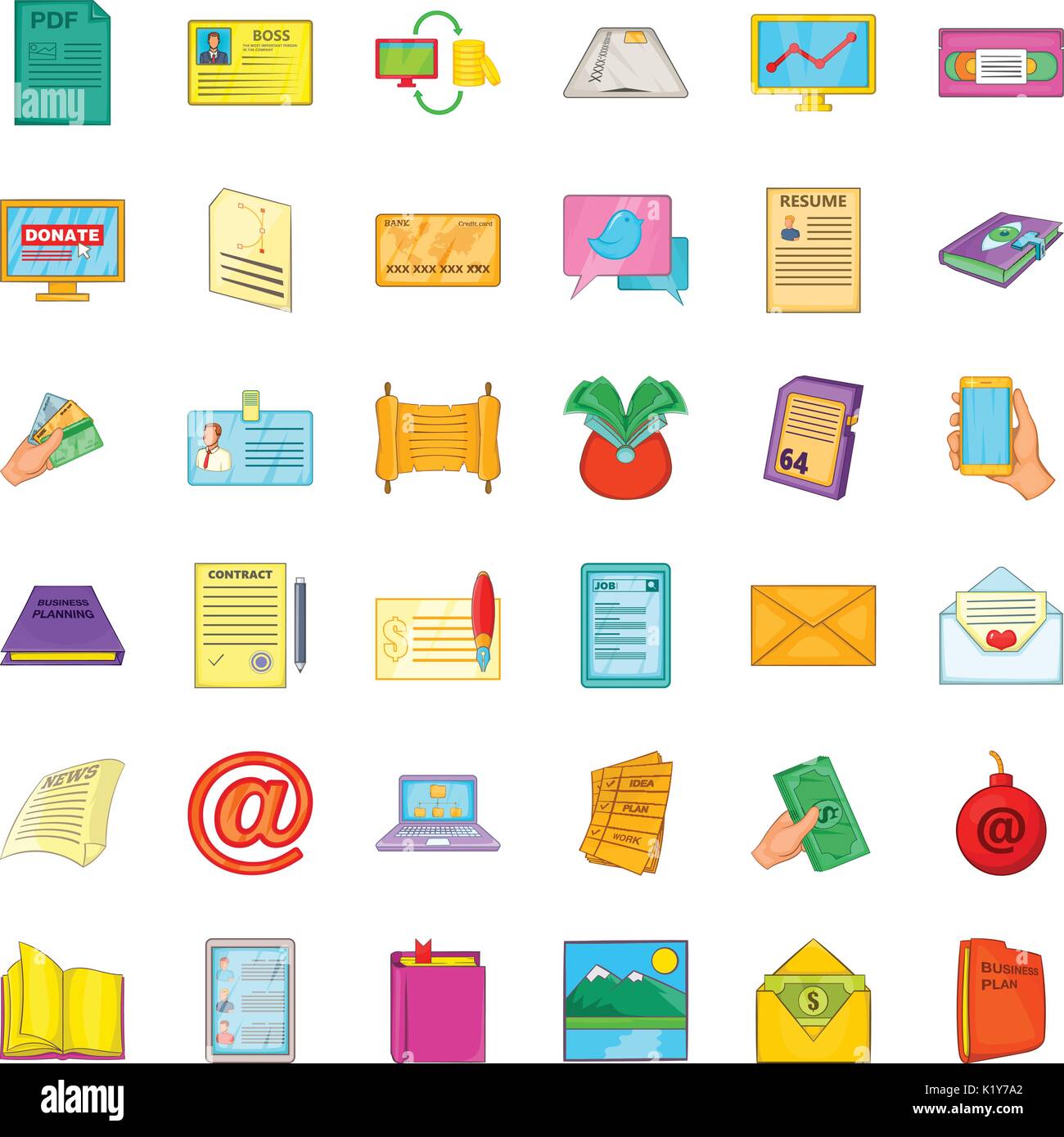 Folder icons set, cartoon style Stock Vector Image & Art - Alamy