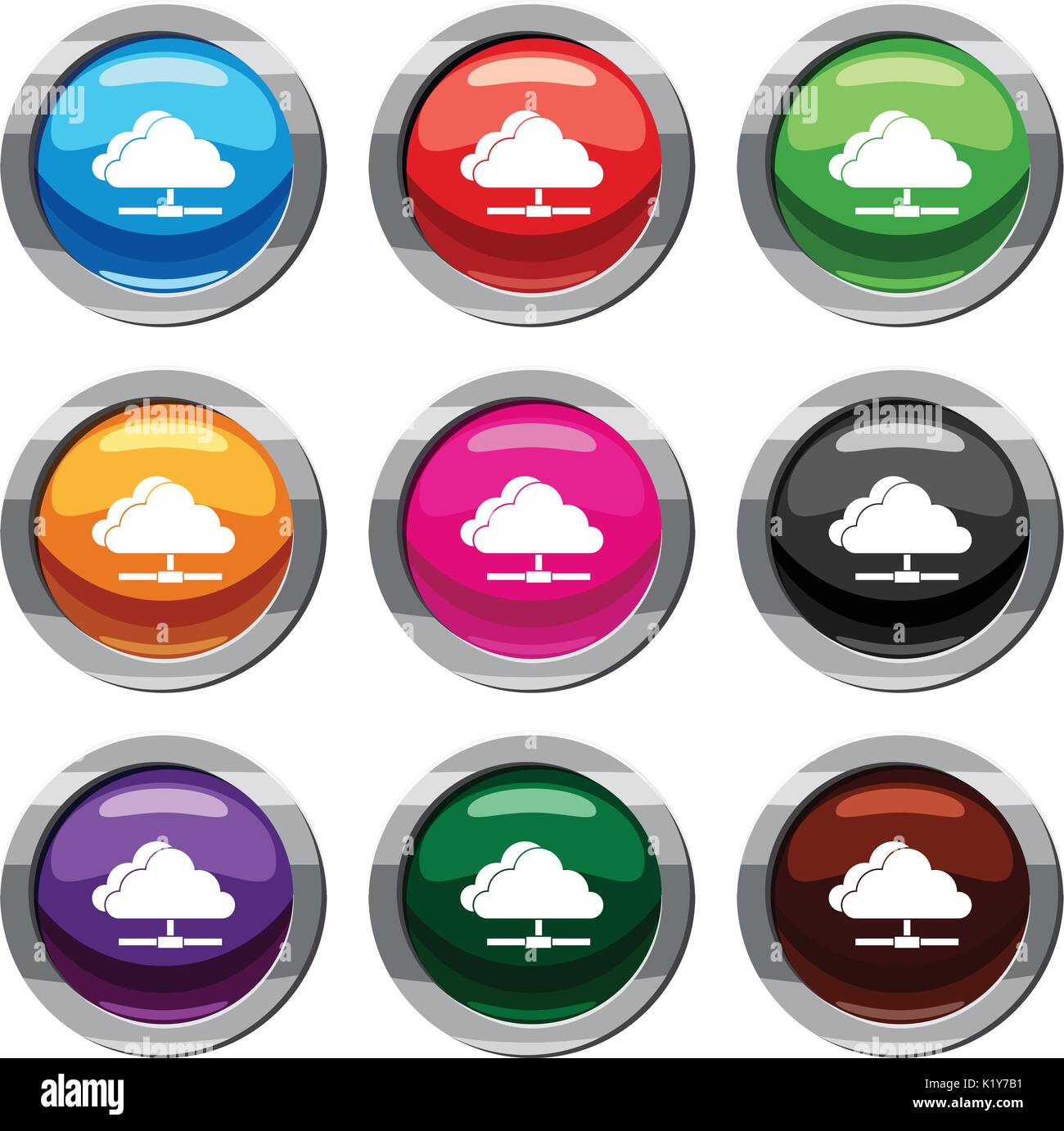 Cloud Computing Connection Set 9 Collection Stock Vector Image And Art
