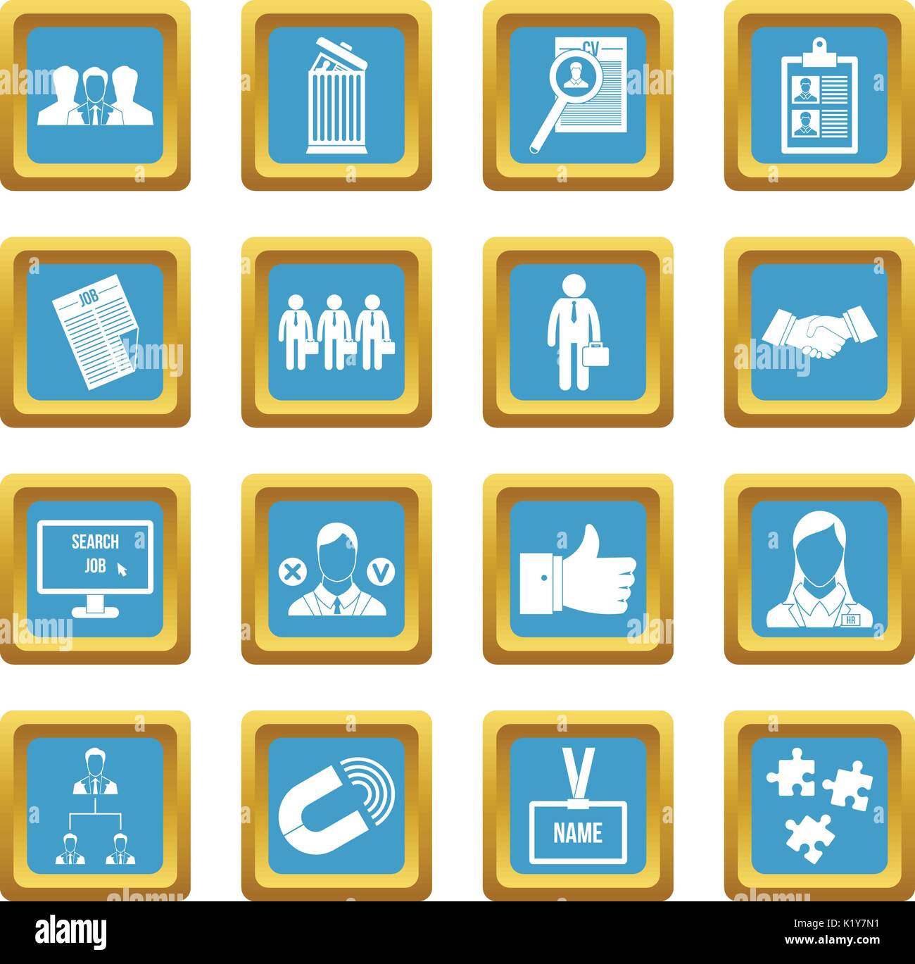 Human resource management icons azure Stock Vector Image & Art - Alamy