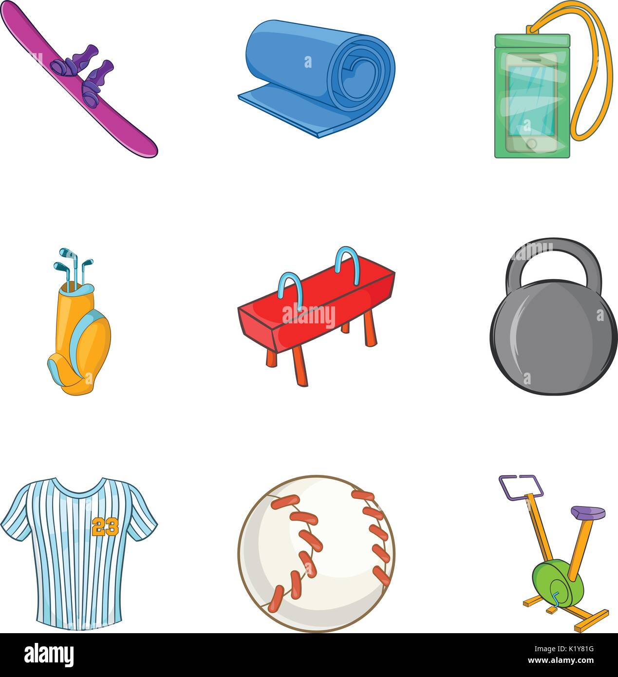 Mat icons set, cartoon style Stock Vector Image & Art - Alamy