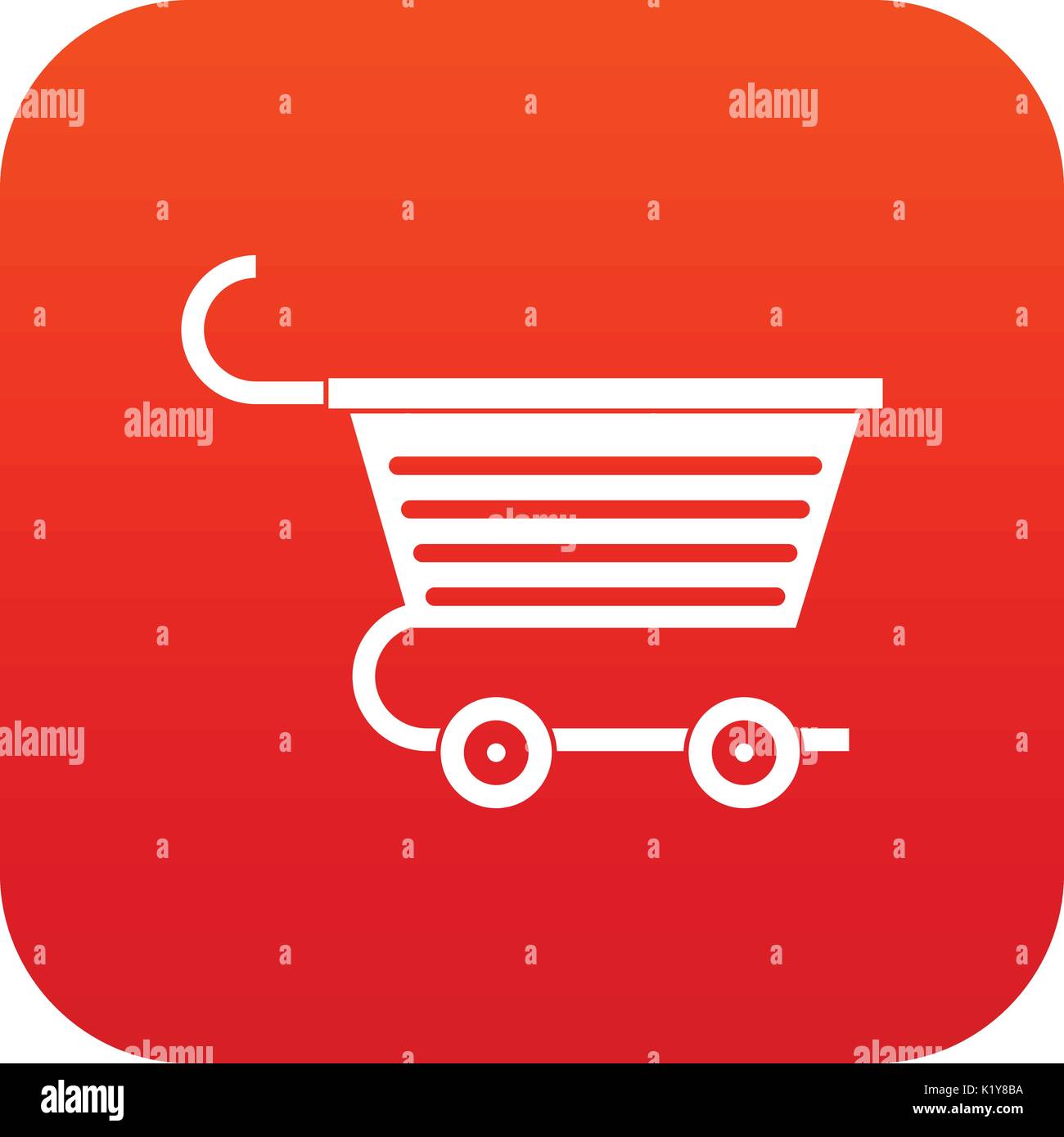 Shopping trolley icon digital red Stock Vector Image & Art - Alamy