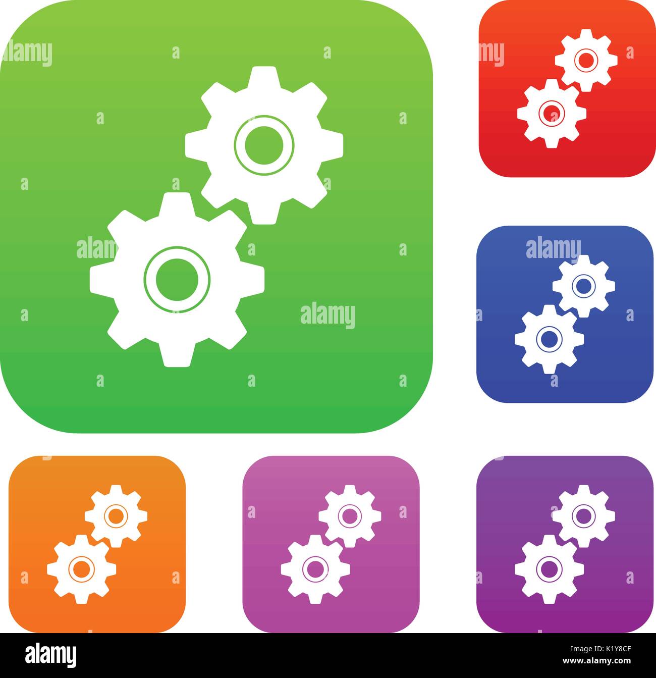 Gear set collection Stock Vector Image & Art - Alamy