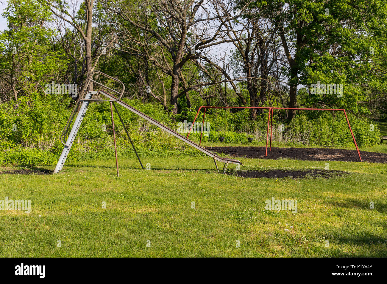 Empty childrens playground hi-res stock photography and images - Alamy