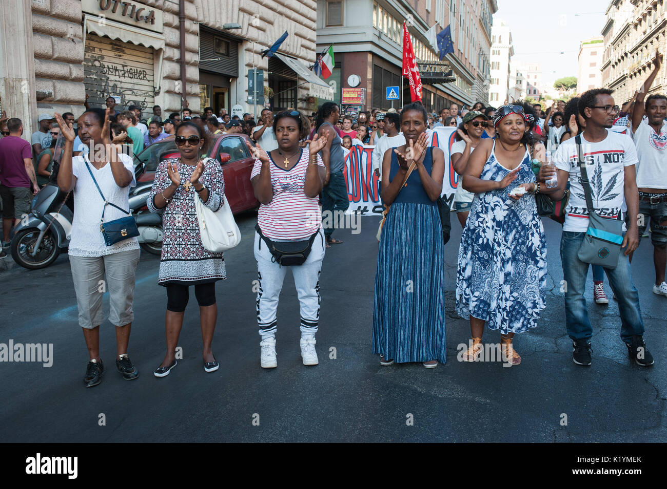 Rome, Italy. 26th Aug, 2017. Migrant's manifestation and Home Movement ...