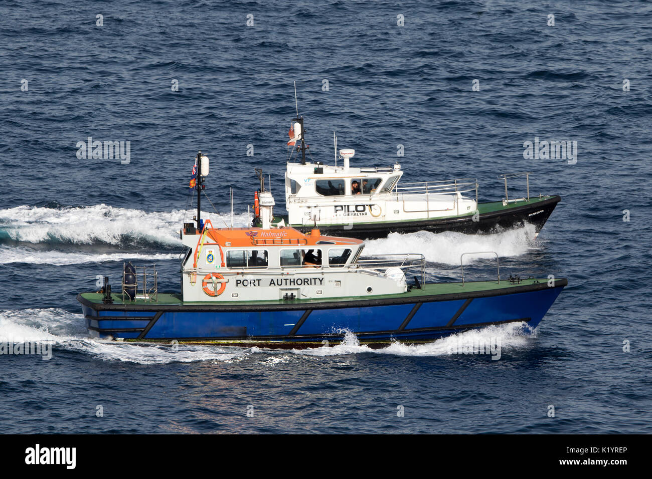 Gibraltar Pilot boat Halmatic 35s called Europa and Port Authority boat ...