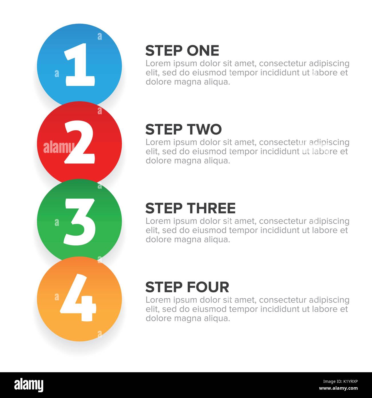 One Two Three Four steps progress bar Stock Vector Image & Art - Alamy