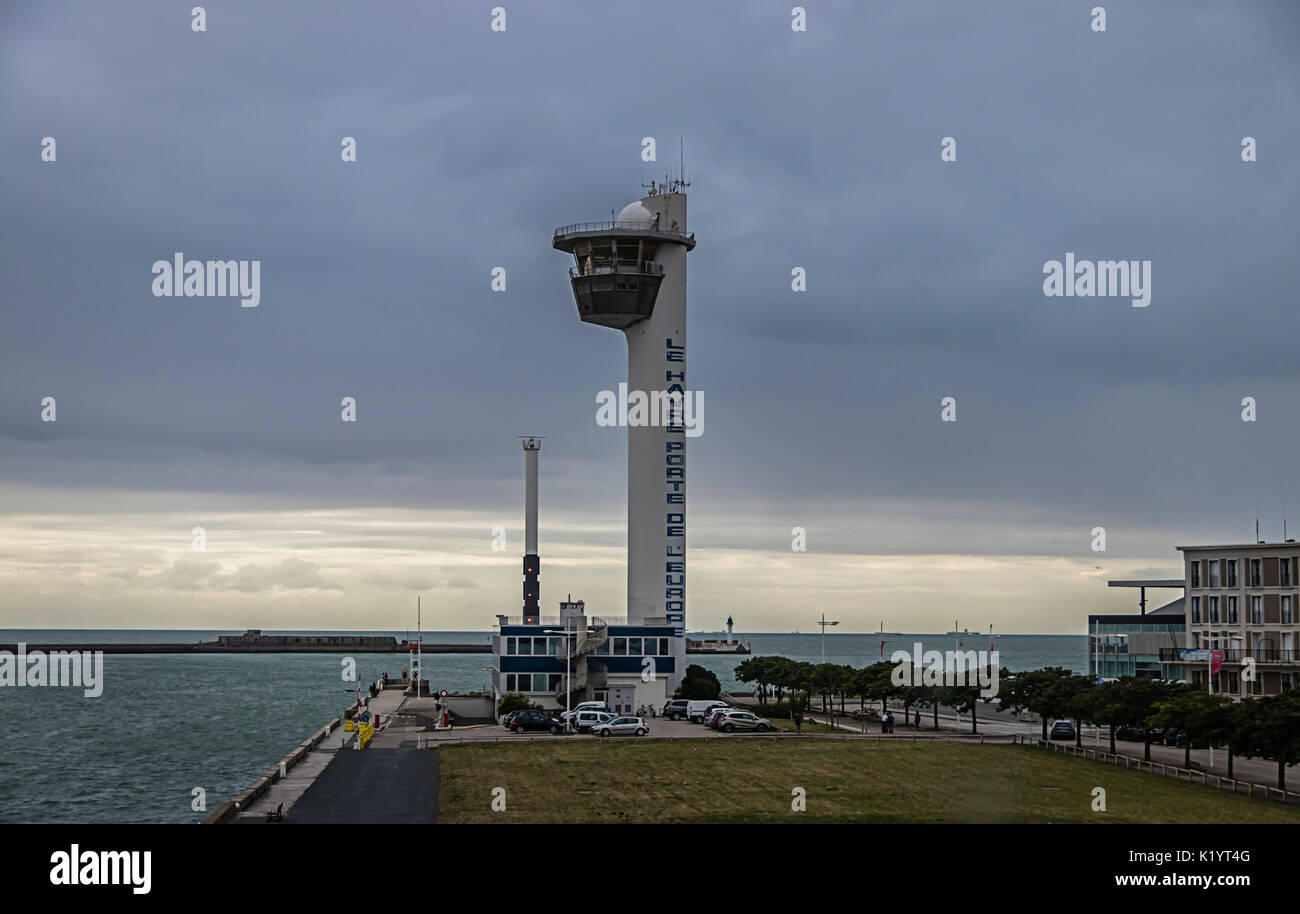 Shipping Control Tower At The Port Of Le Havre In France Stock Photo ...