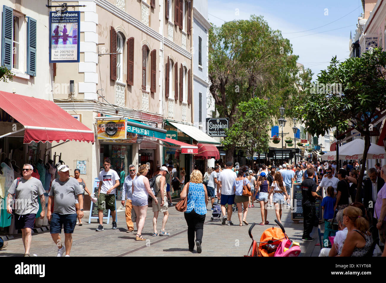 Main street gibraltar shops hi-res stock photography and images - Alamy