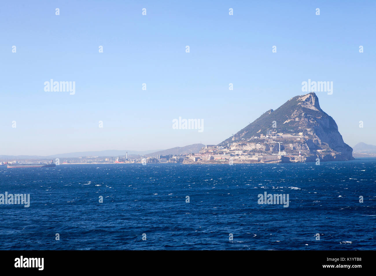 The Rock of Gibraltar monolithic limestone promontory located in ...