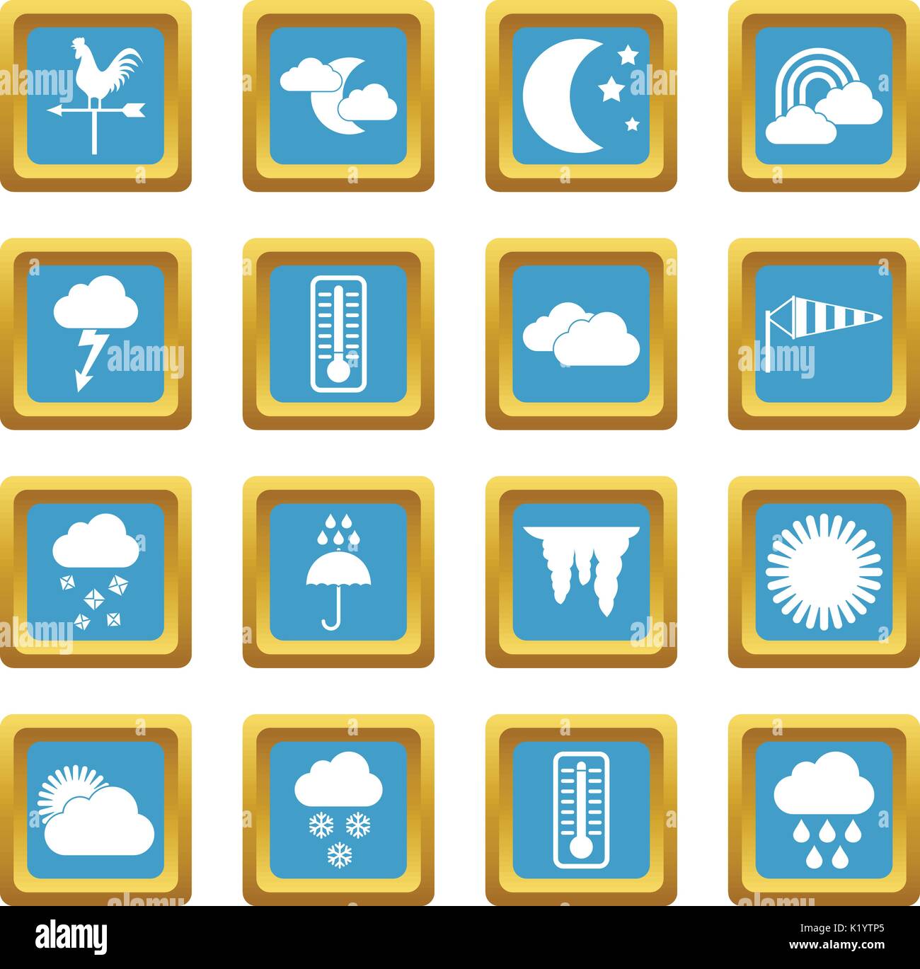 Weather icons azure Stock Vector Image & Art - Alamy