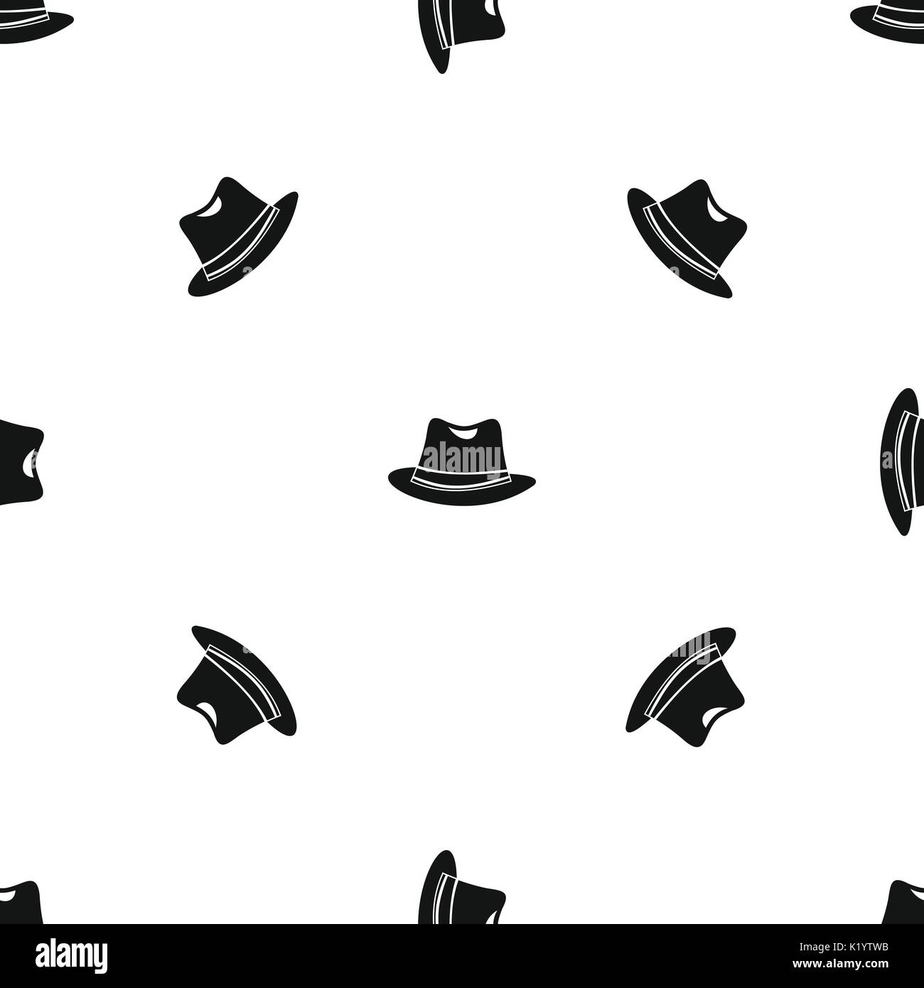 Hat Pattern Seamless Black Stock Vector Image And Art Alamy