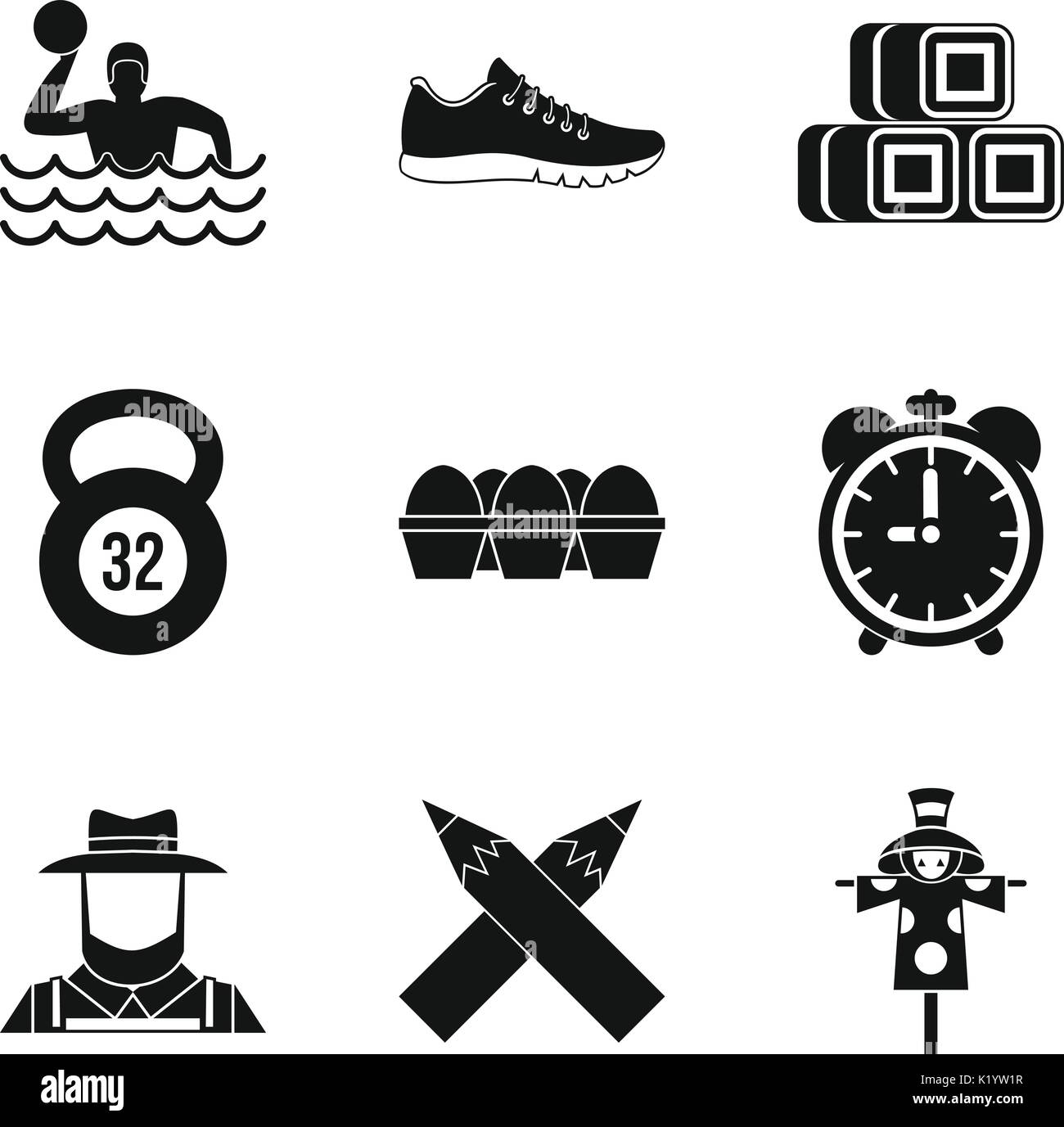 Swimmer training icons set, simple style Stock Vector Image & Art - Alamy