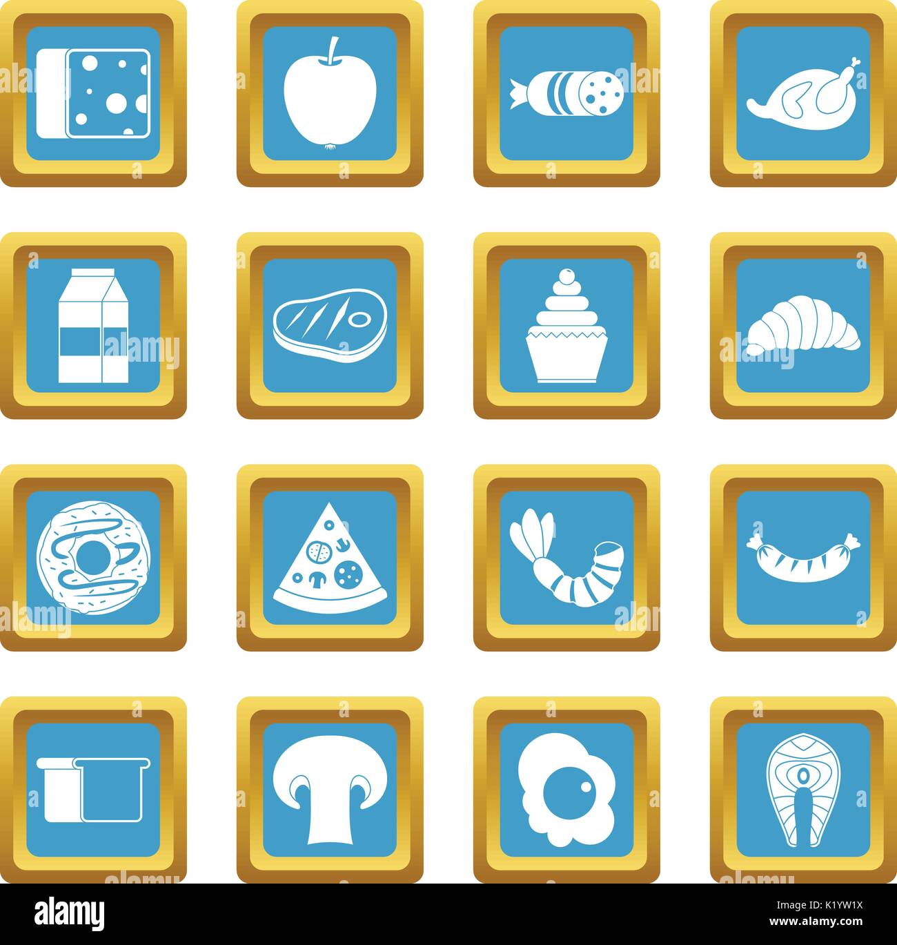 Food icons azure Stock Vector Image & Art - Alamy
