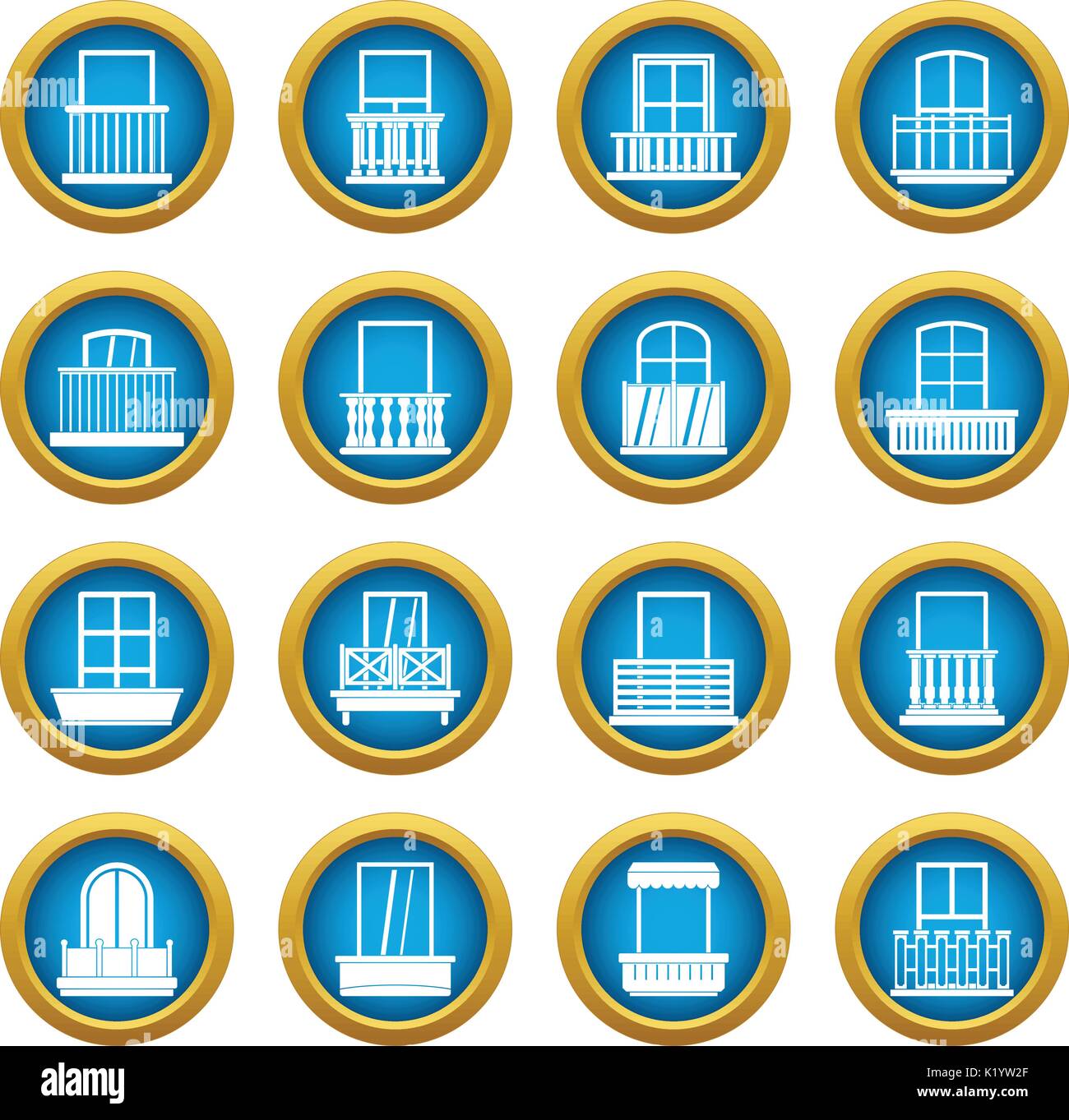 Window forms icons blue circle set Stock Vector Image & Art - Alamy