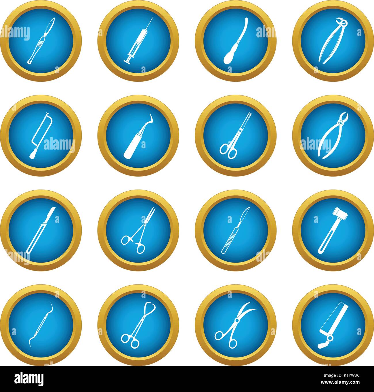 Surgeons tools icons blue circle set Stock Vector Image & Art - Alamy