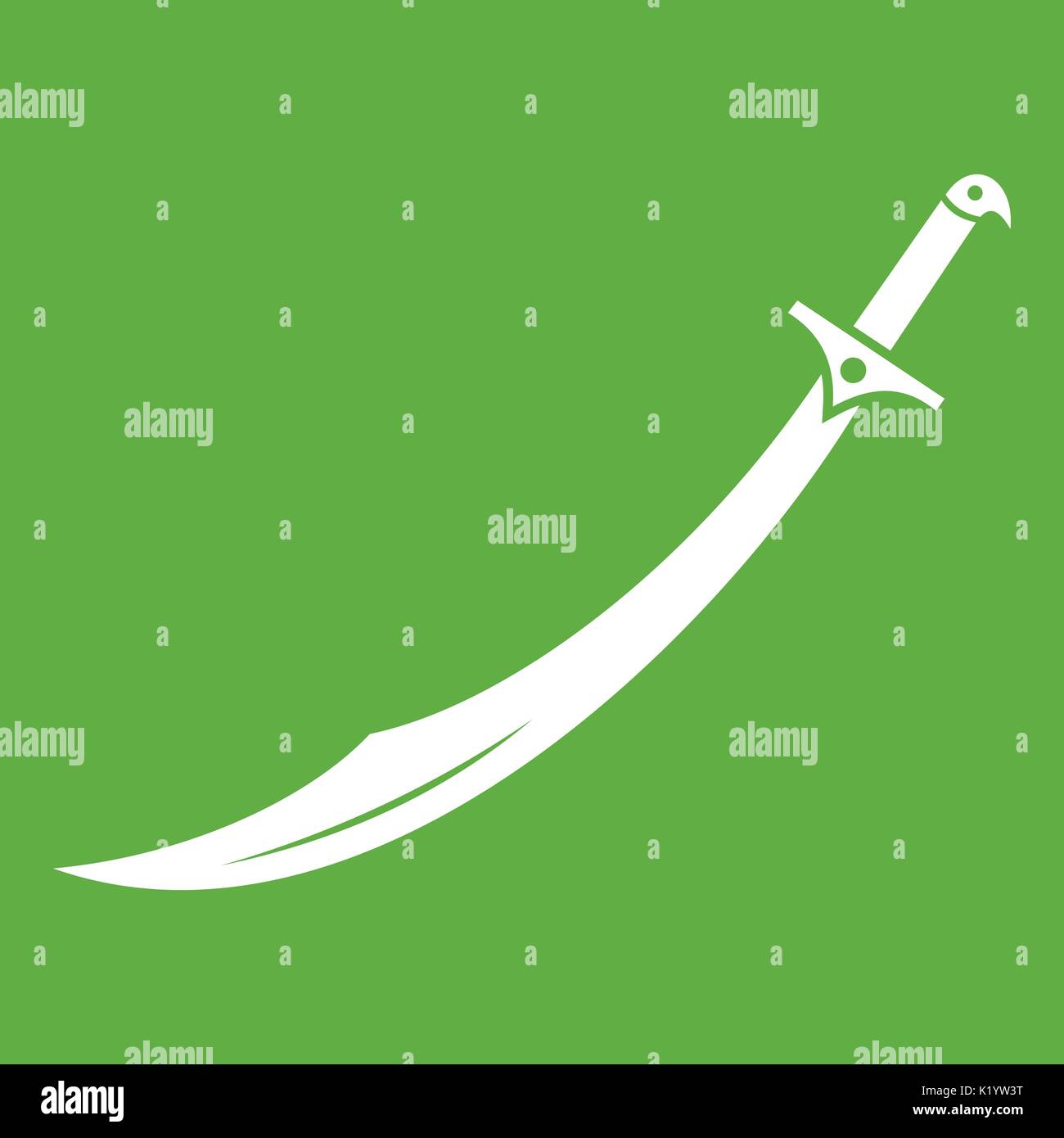 Scimitar sword icon green Stock Vector Image & Art - Alamy