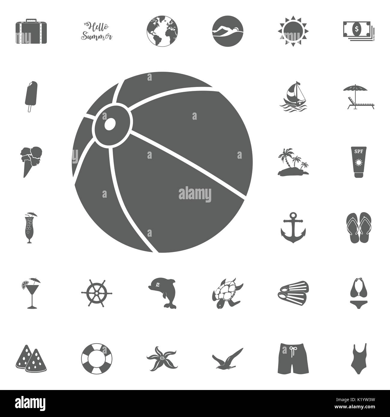 beach ball icon illustration isolated vector sign symbol. Hello summer ...