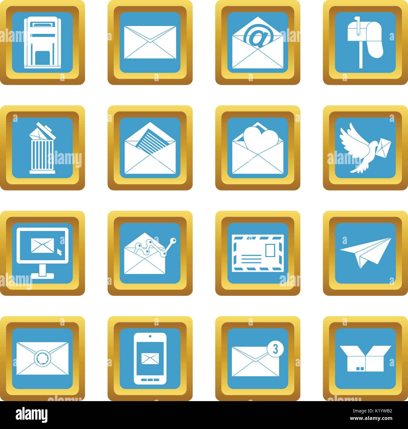 Email icons azure Stock Vector Image & Art - Alamy