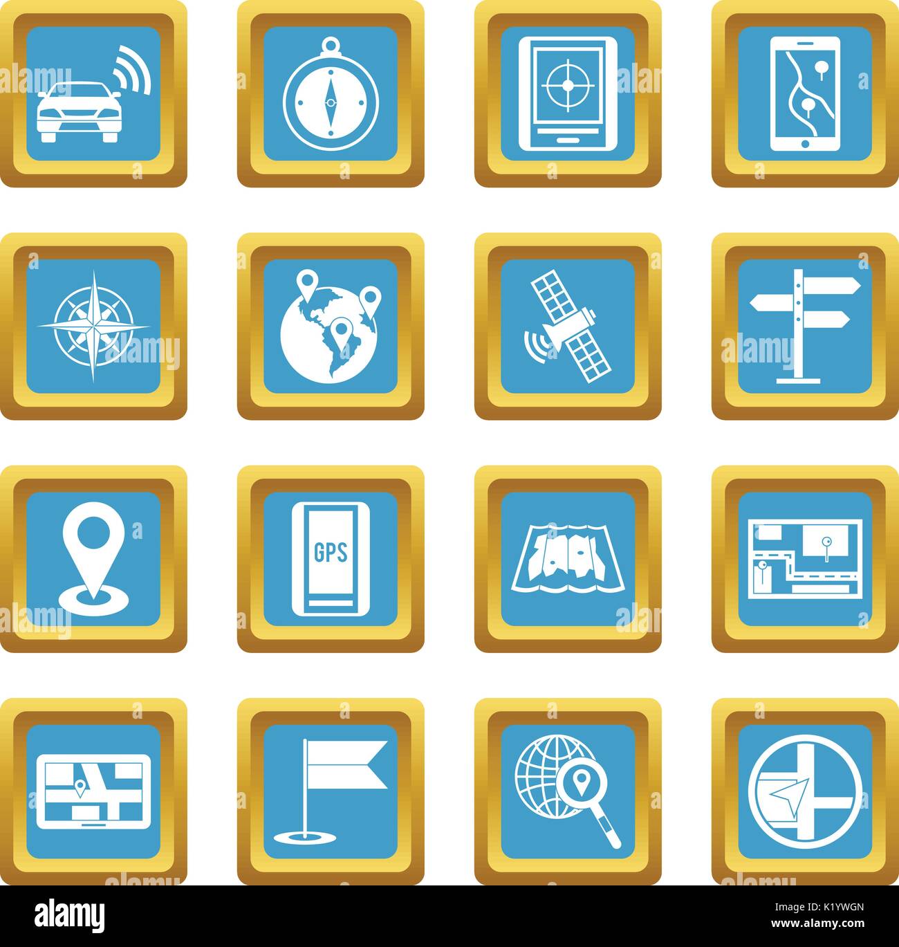 Navigation icons azure Stock Vector Image & Art - Alamy