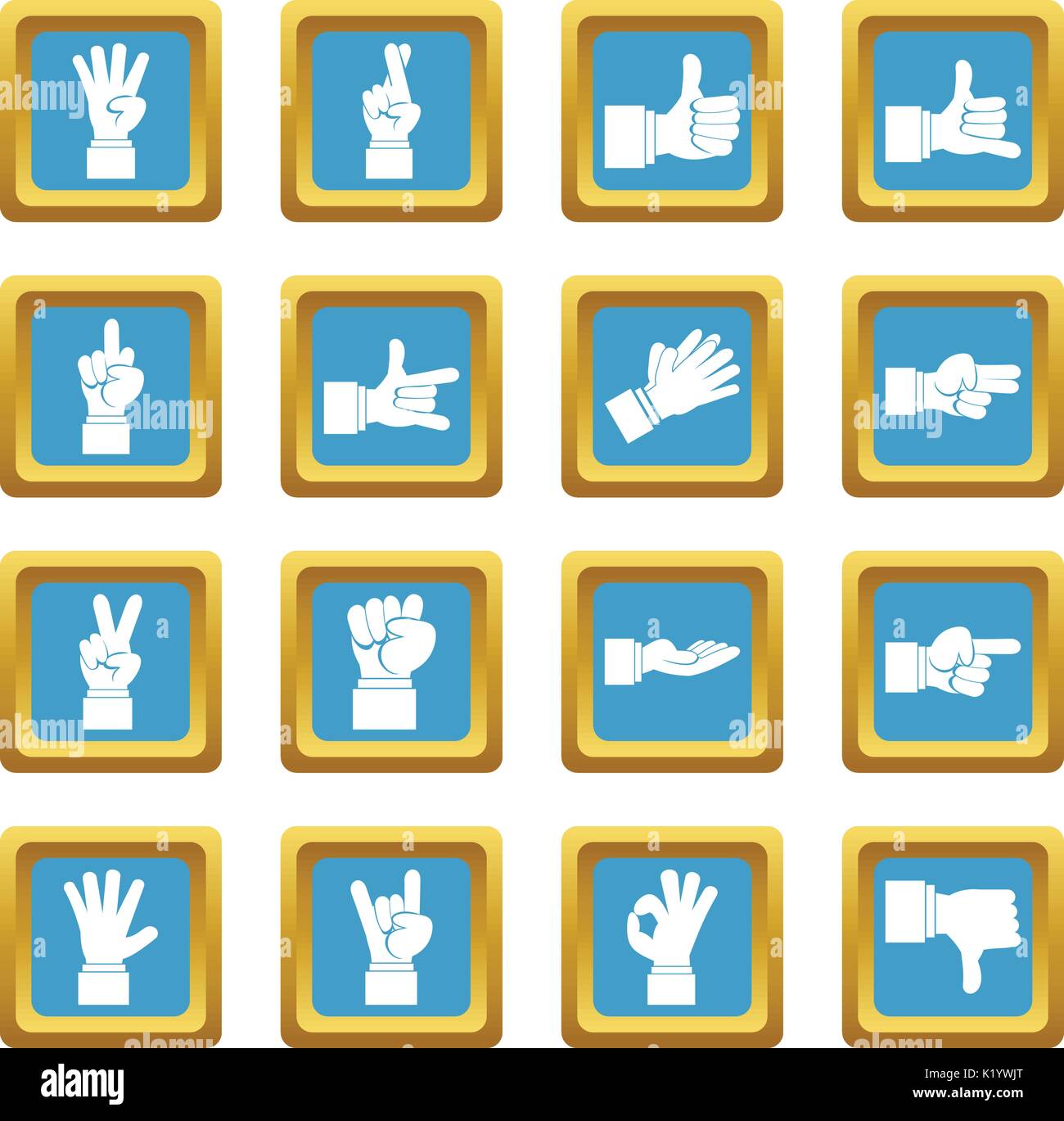 Hand gesture icons azure Stock Vector Image & Art - Alamy