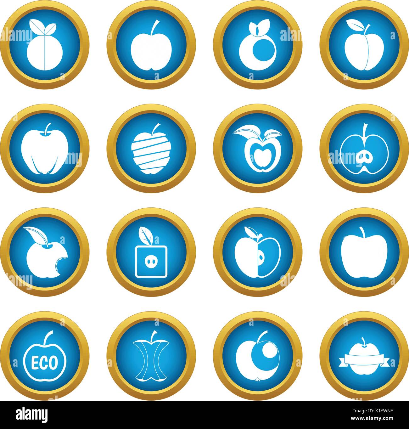 Apple icons blue circle set Stock Vector Image & Art - Alamy