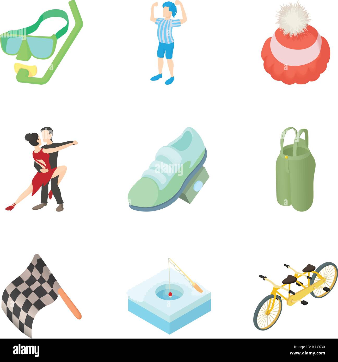 Cycle racing icons set, cartoon style Stock Vector Image & Art - Alamy