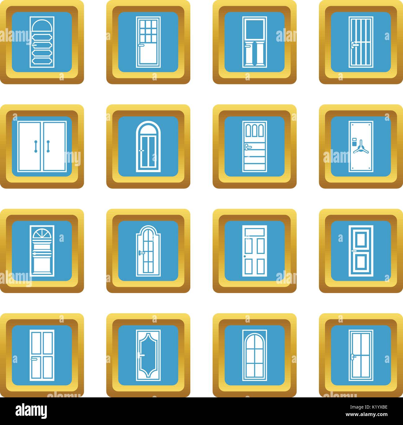 Door icons azure Stock Vector Image & Art - Alamy