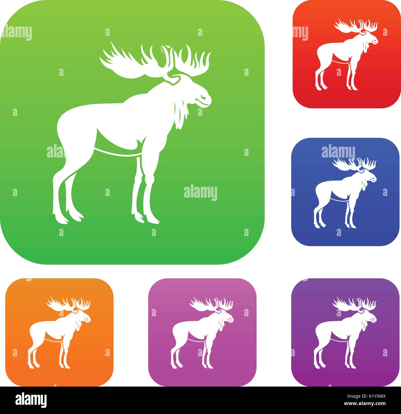 Moose set collection Stock Vector Image & Art - Alamy