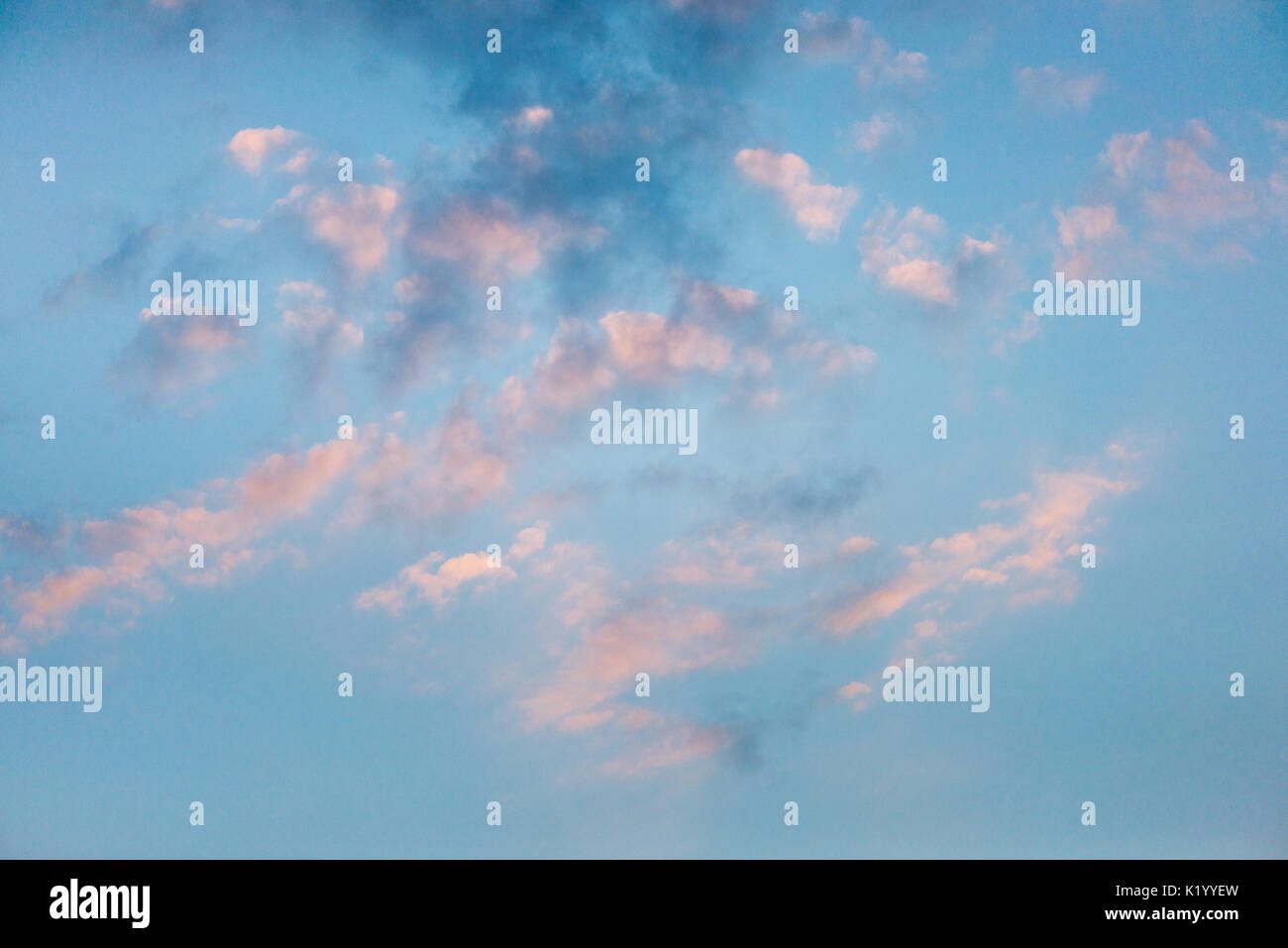Sky with pink and blue clouds Stock Photo - Alamy