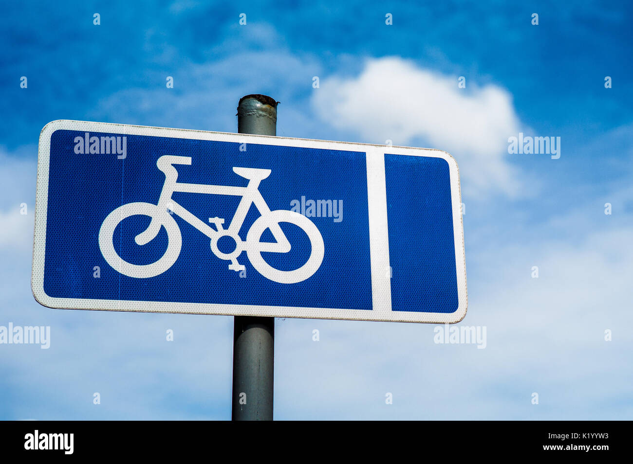 Bike Lane Sign Stock Photo - Alamy