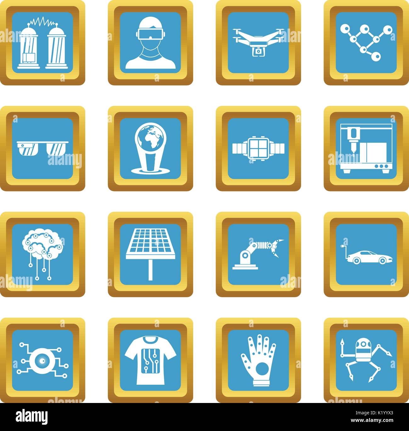 New technologies icons azure Stock Vector Image & Art - Alamy