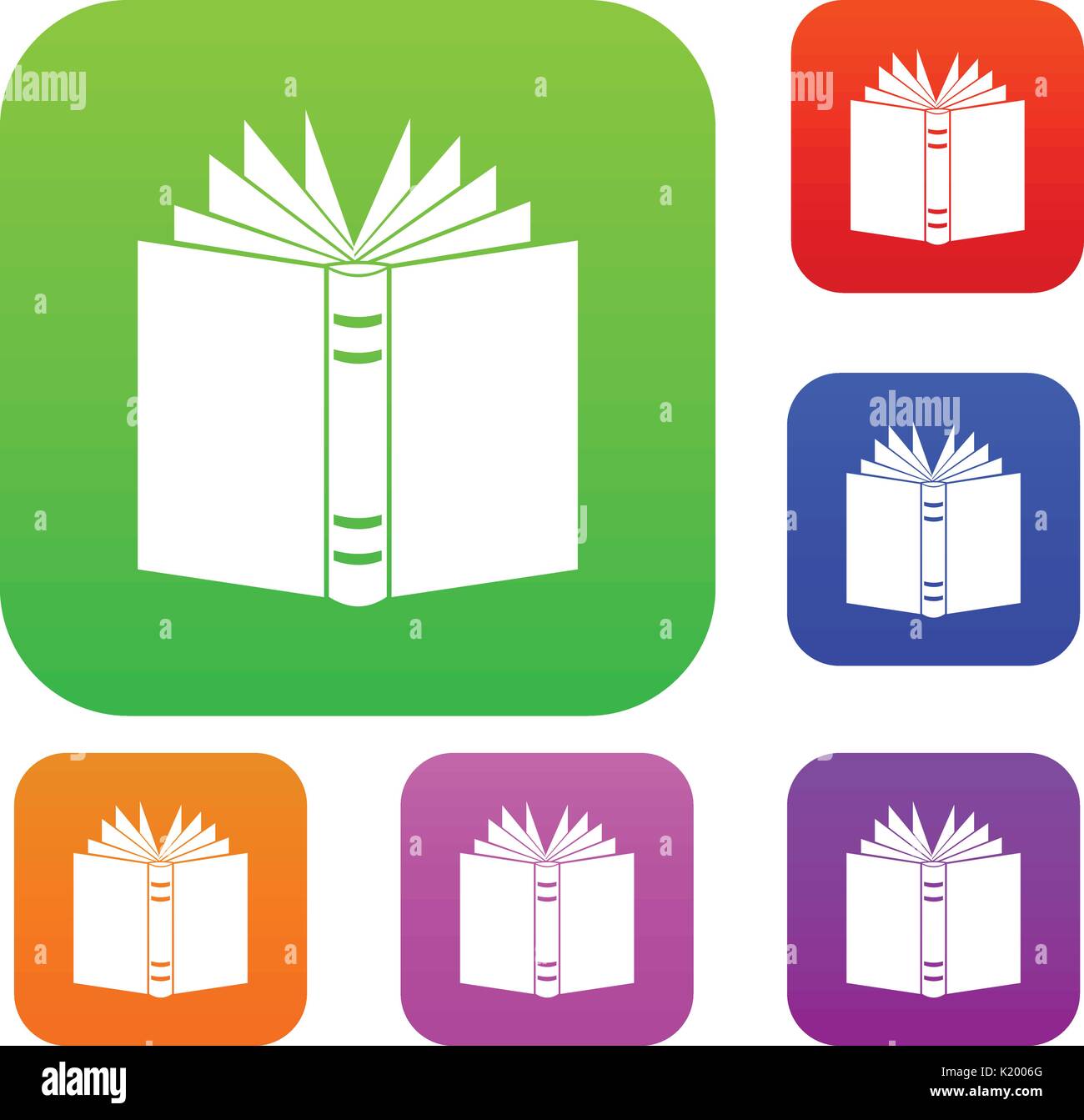 Open thick book set collection Stock Vector Image & Art - Alamy
