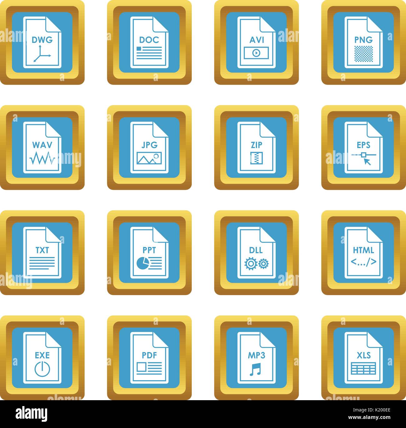 File format icons azure Stock Vector Image & Art - Alamy