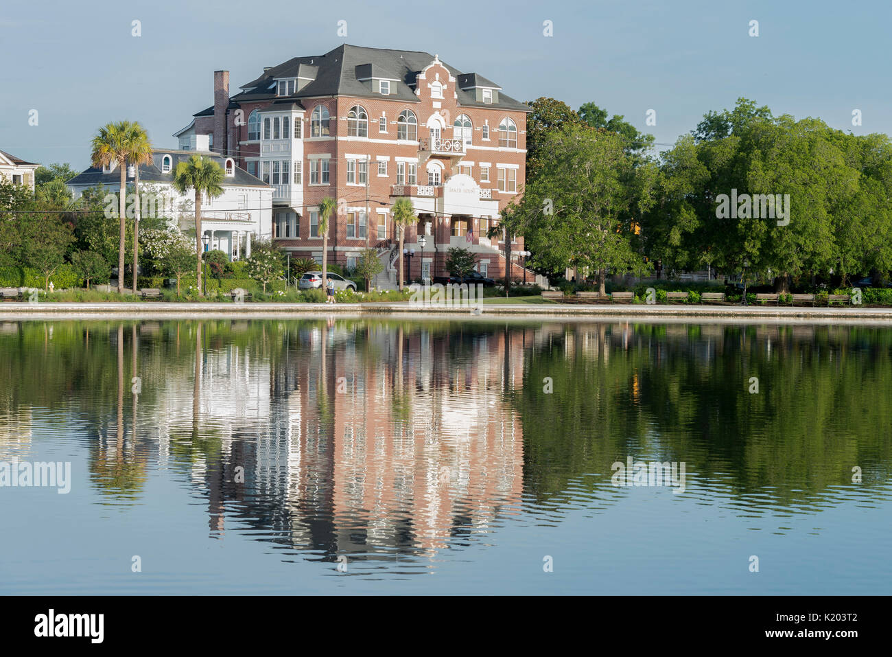 America, Charleston, South Carolina Colonial Lake, a tidal pond Stock ...