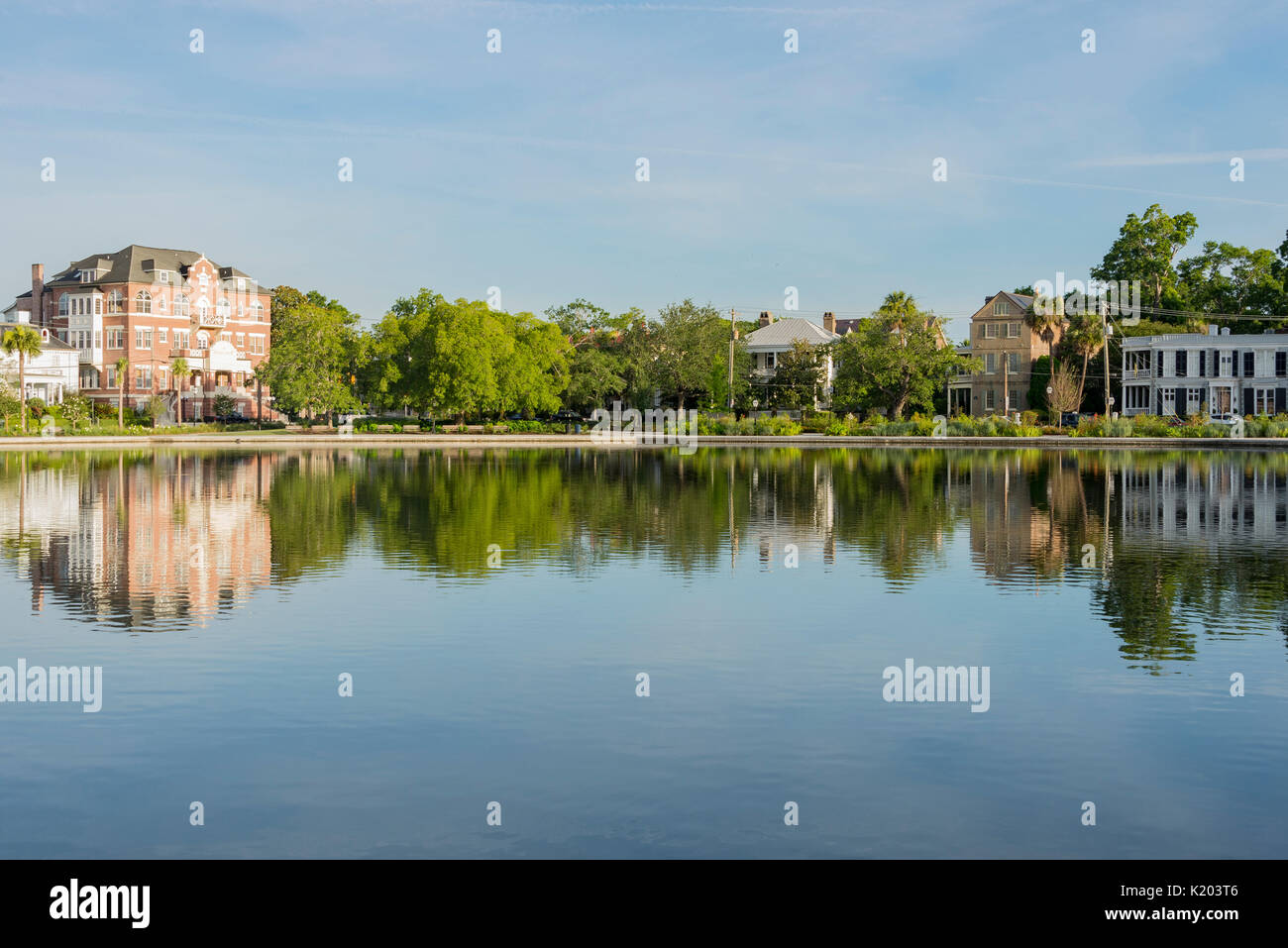 America, Charleston, South Carolina Colonial Lake, a tidal pond Stock ...