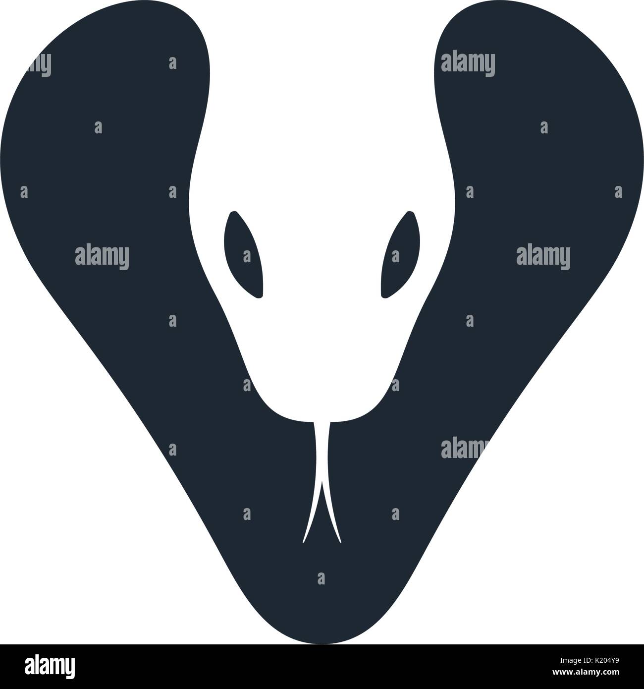 Cobra head with negative space on white background. Snake head design ...