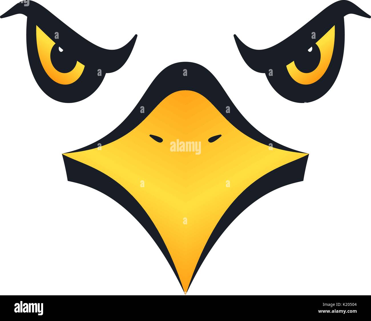 Sharp eyed eagle face on white background. Vector illustration Stock ...