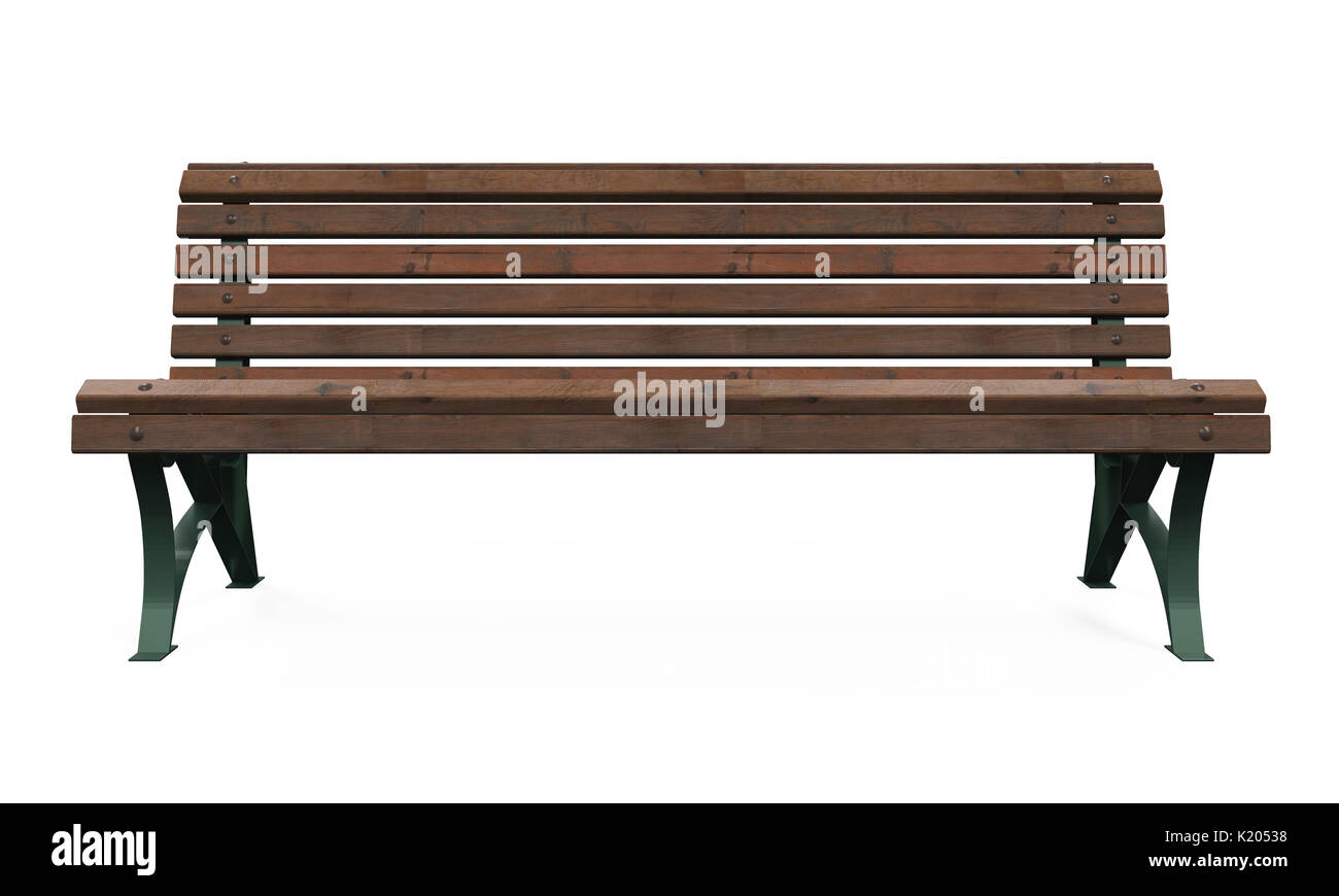 Wooden Park Bench Isolated Stock Photo - Alamy