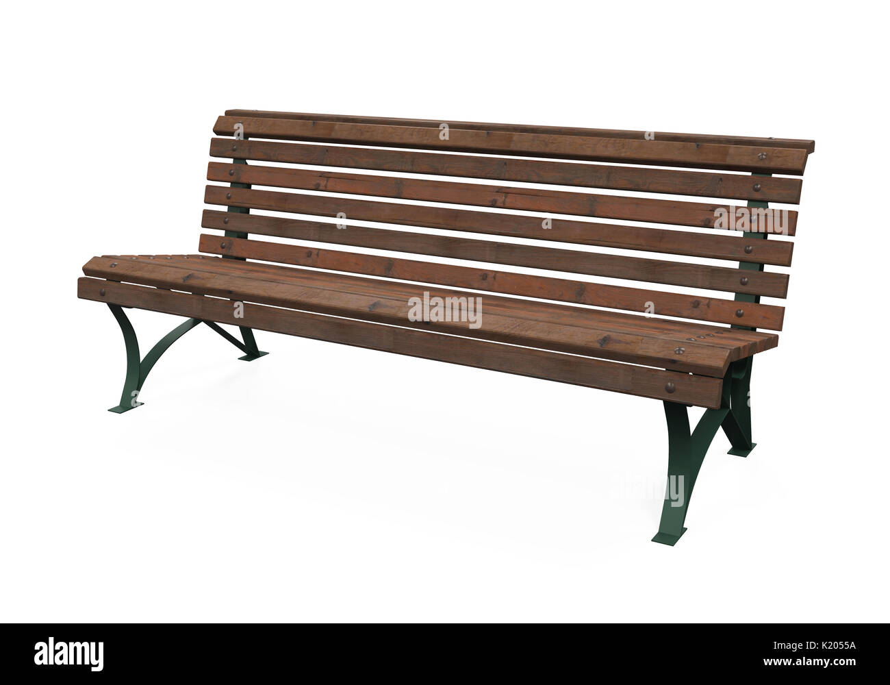 Wooden Park Bench Isolated Stock Photo - Alamy