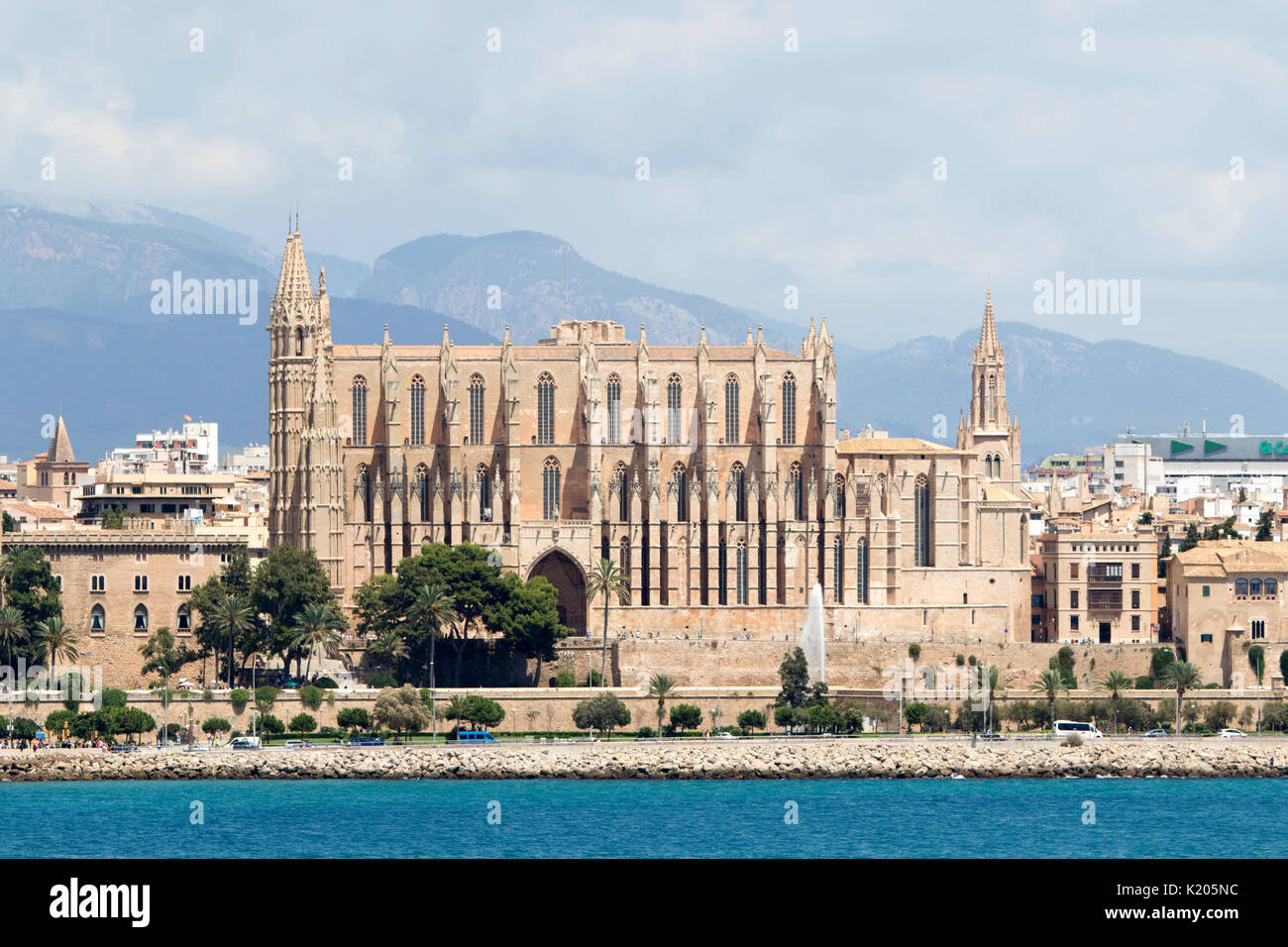 The Palma Cathedral of Santa Maria, Palma de Mallorca resort city ...