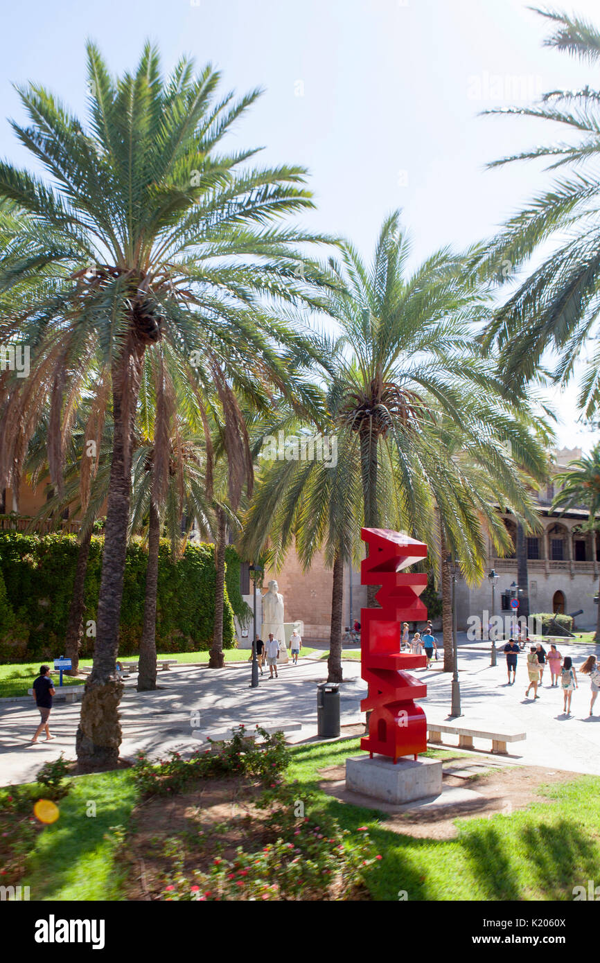 Red Palma sign at Palma de Mallorca resort city capital of the Spanish ...